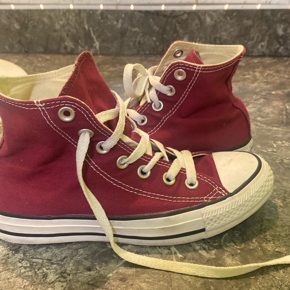 Converse | Shoes | Burgundy Converse Nevef Worn | Poshmark